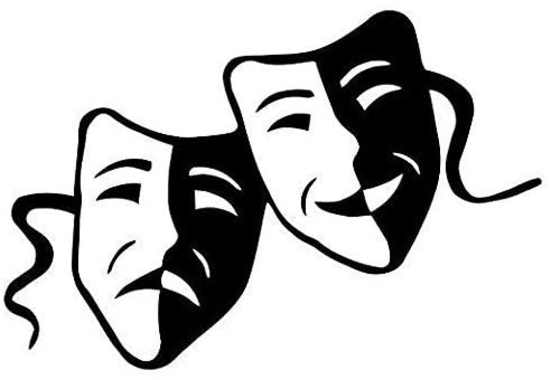 Theater Drama Masks - Decal Sticker Graphic -auto Wall, Laptop, Cell ...