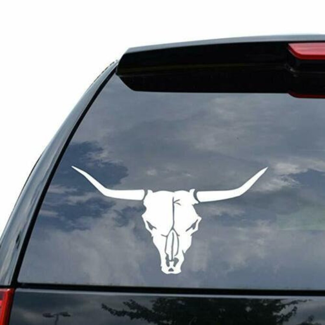 Longhorn Cow Bull Skull Decal Sticker Car Truck Motorcycle Window iPad ...