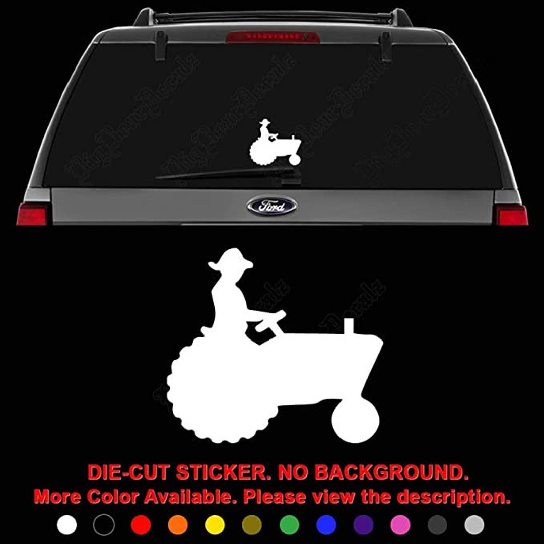 Farmer Tractor Farm Farming Die Cut Vinyl Decal Sticker for Car Truck ...