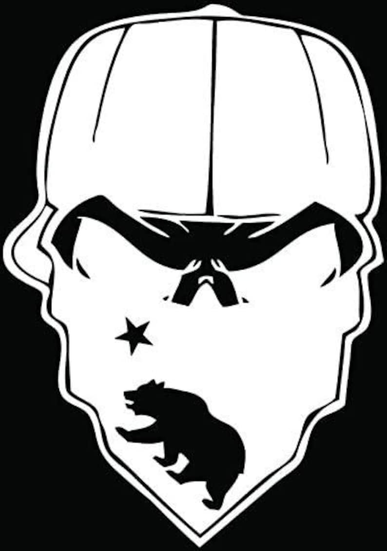 Gangster Skull California Bear Car Truck Window Bumper Vinyl Graphic ...