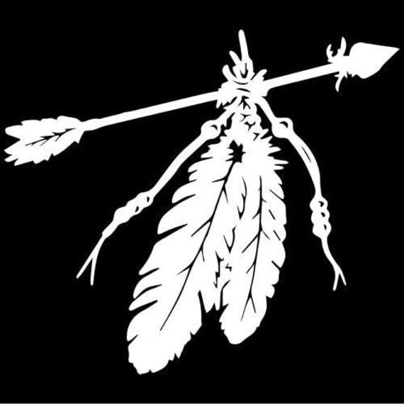 Native American Indian Feathers Decal Sticker white Decal - Etsy