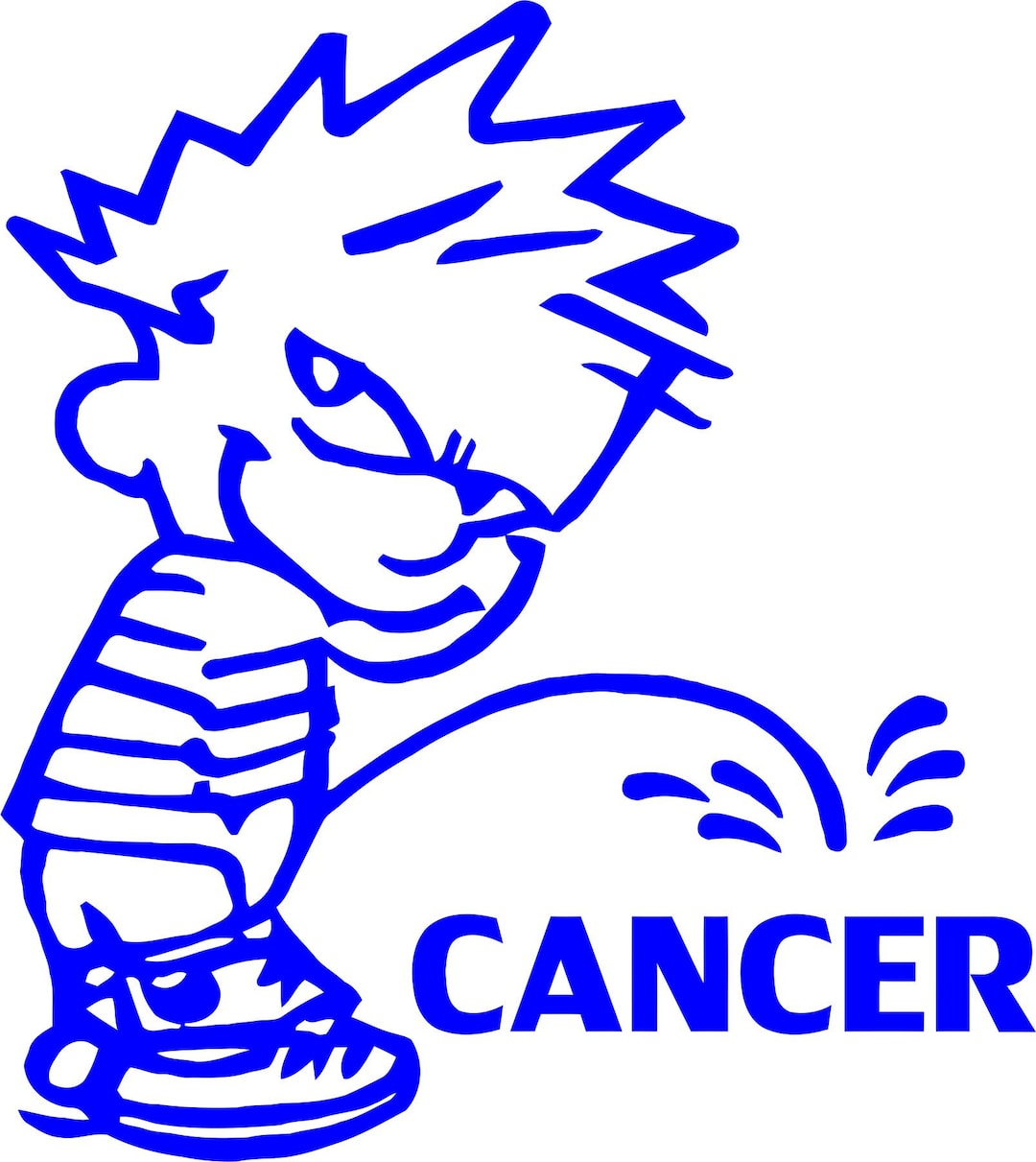 Piss Pee on Cancer Decal Sticker for Use on Laptop, Helmet, Car, Truck ...