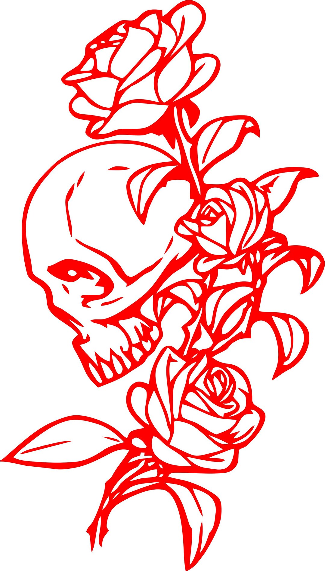 Skull_roses - Car Funeral Car Truck Window Bumper Vinyl Graphic Decal ...