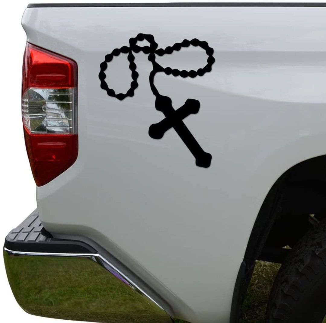 Rosary Cross Catholic Die Cut Vinyl Decal Sticker for Car Truck ...