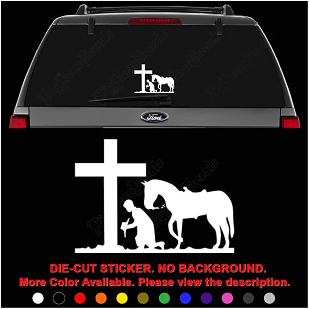 Christian Cowboy Praying Die Cut Vinyl Decal Sticker for Car Truck ...