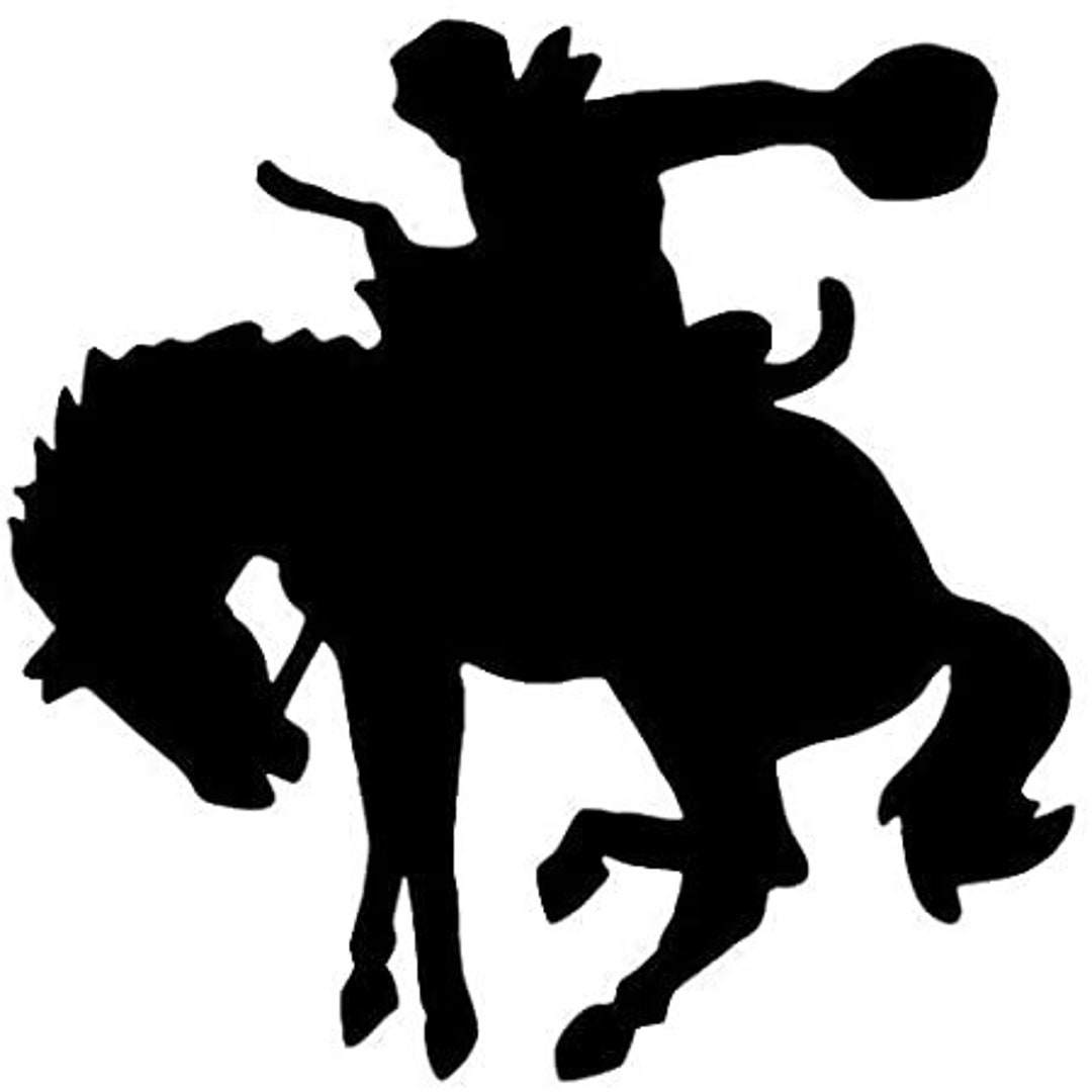 Cowboy Riding Horse - Sticker Graphic - Auto, Wall, Laptop, Cell, Truck ...
