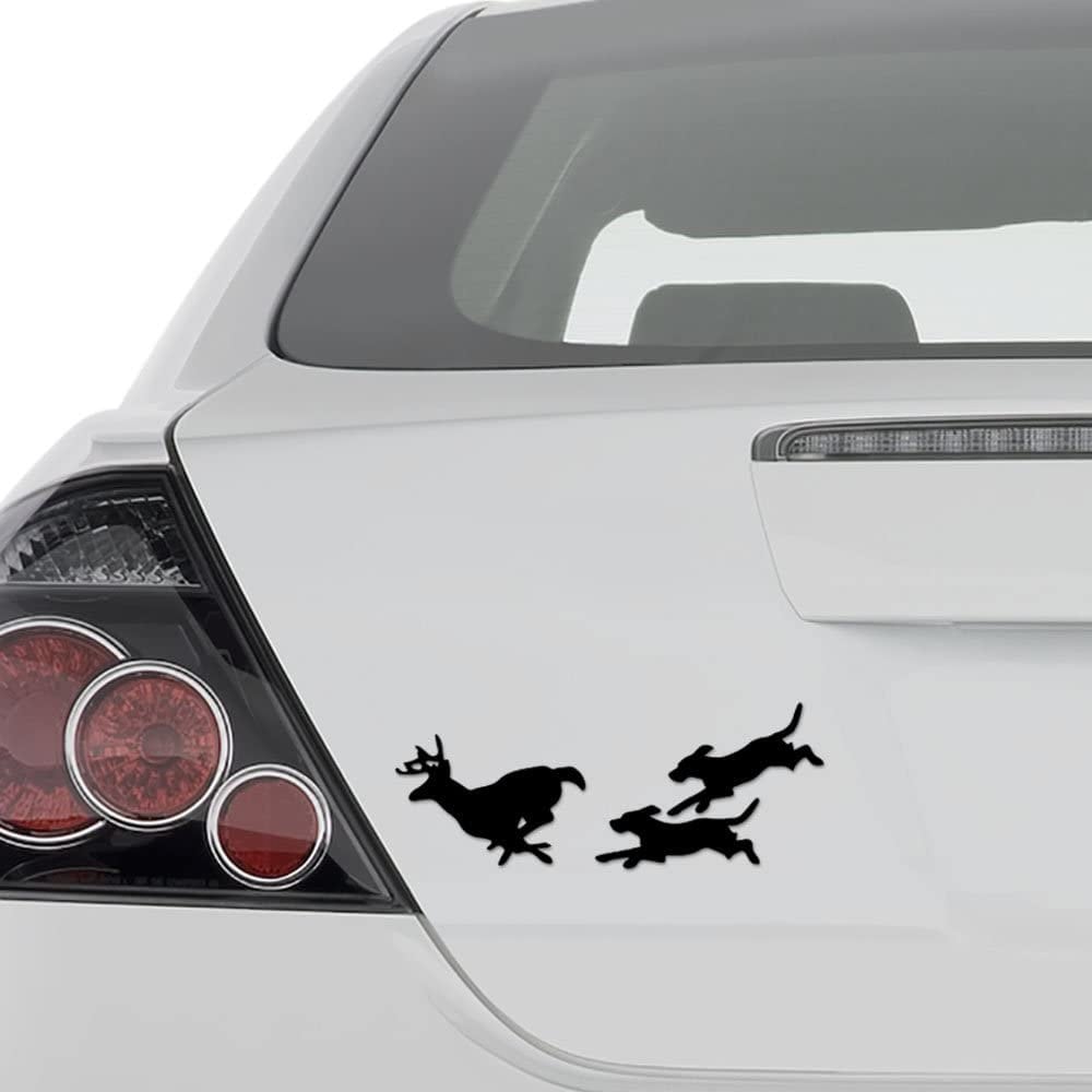 Dog Chasing Deer Buck Hunting Vinyl Decal Sticker Wall Decor Motorcycle ...