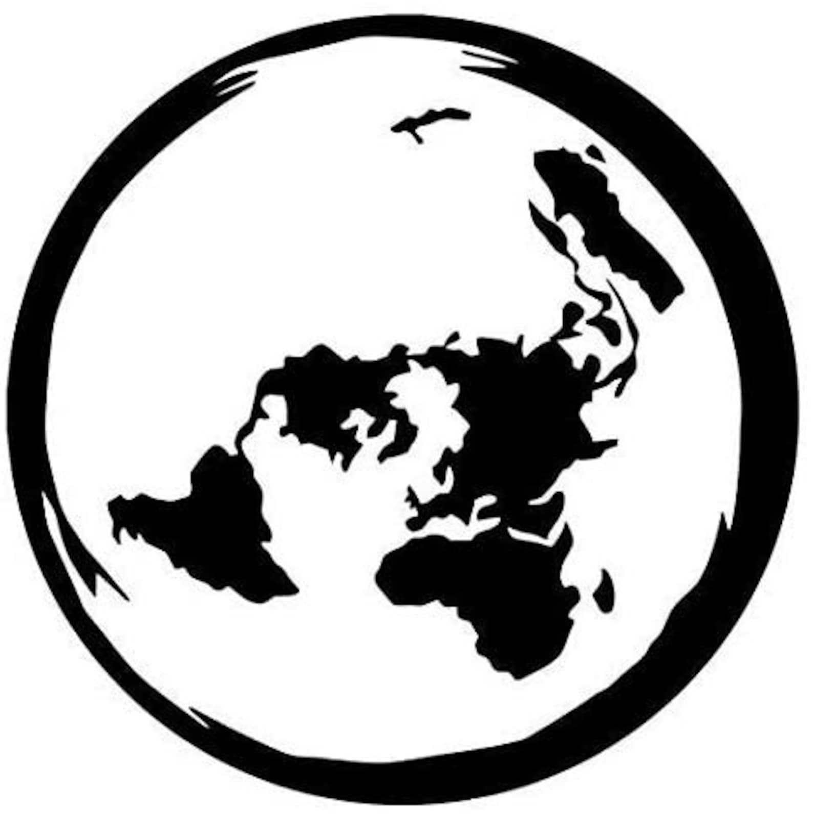 Planet Earth Flat Map Sticker Graphic Auto, Wall, Laptop, Cell, Truck ...