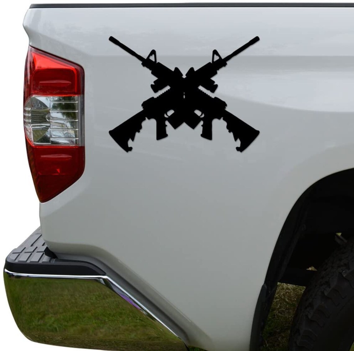 Crossed Assault Rifles Guns Die Cut Vinyl Decal Sticker for Car Truck ...