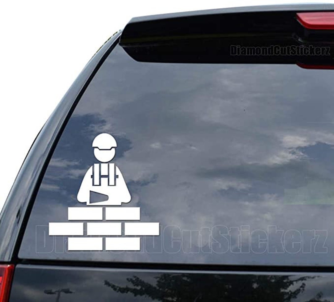 Bricklayer Mason Brick Decal Sticker Car Truck Motorcycle Window iPad ...
