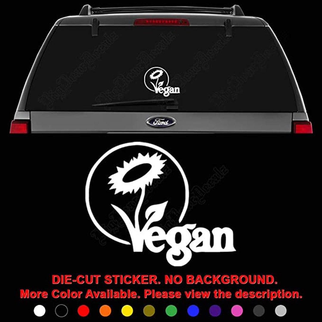 Vegan Flower Vegetarian Die Cut Vinyl Decal Sticker for Car Truck ...