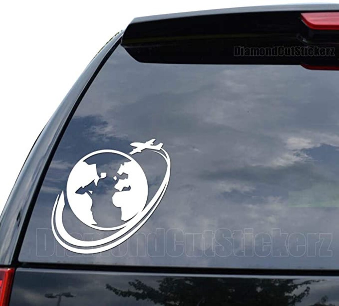 Around the World Plane Pilot Decal Sticker Car Truck Motorcycle Window ...