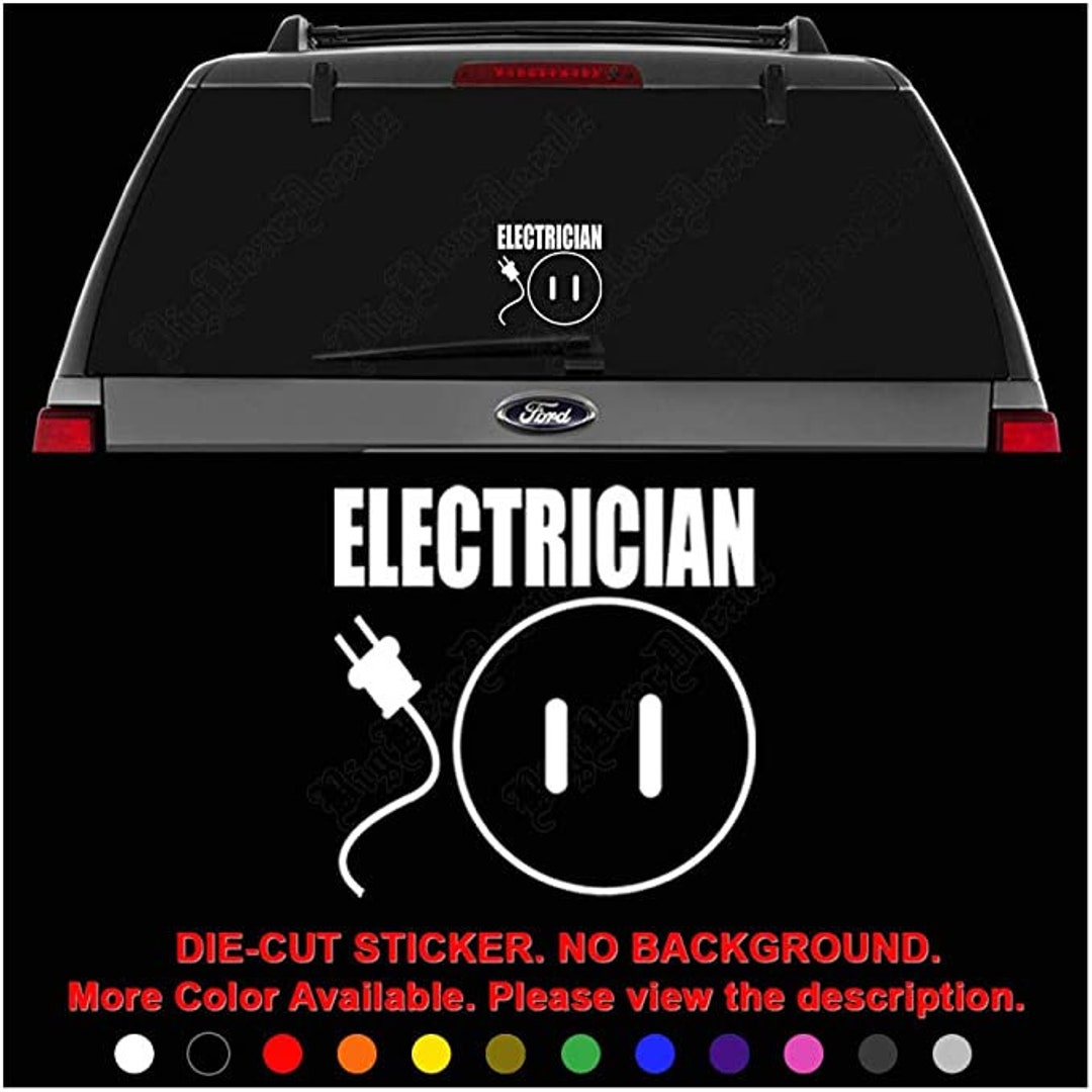 Electrician Electricity Die Cut Vinyl Decal Sticker for Car Truck ...