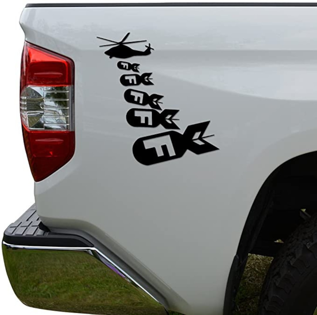 Helicopter F Bomb Die Cut Vinyl Decal Sticker for Car Truck Motorcycle ...