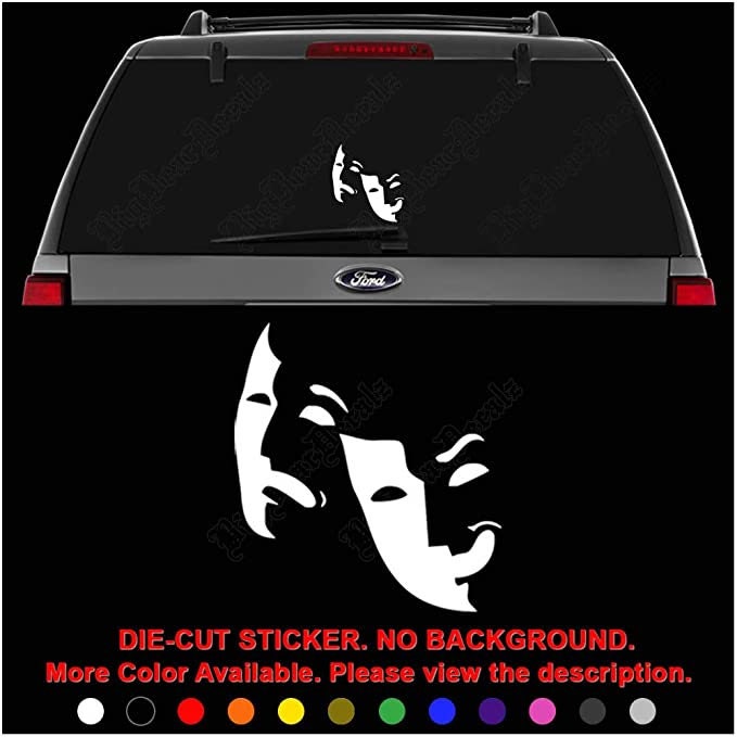 Theater Mask Comedy Theatre Die Cut Vinyl Decal Sticker for Car Truck ...