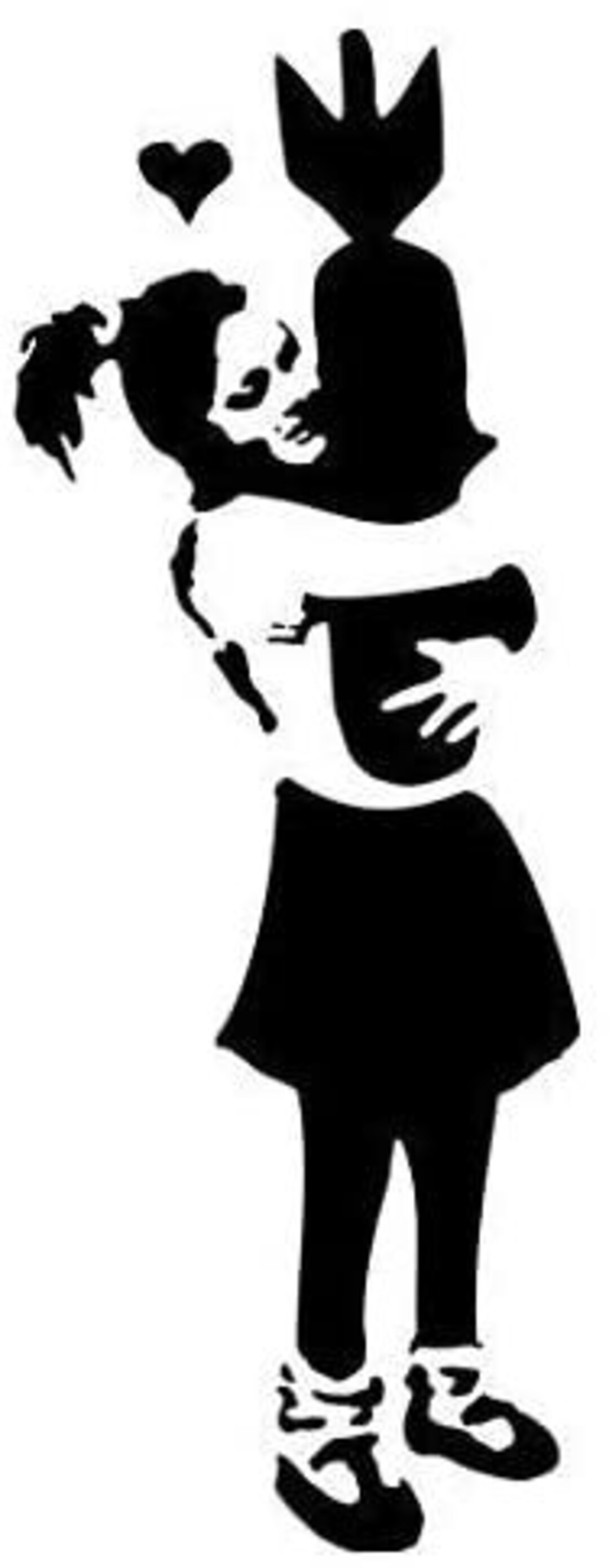 Girl Bomb Hug Banksys Decal Sticker - Sticker Graphic - Auto, Wall ...