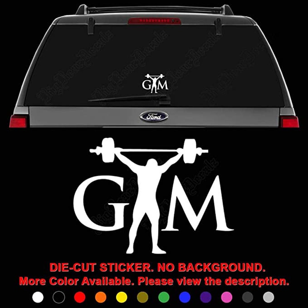 Gym Weightlifting Fitness Die Cut Vinyl Decal Sticker for Car Truck ...
