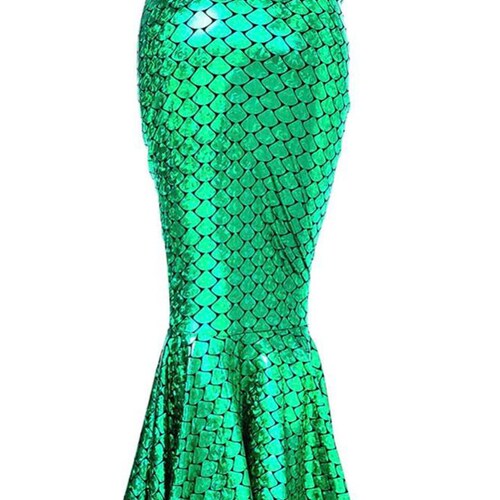 Mermaid Scales Holographic High Waisted Maxi Skirt Costume - Etsy
