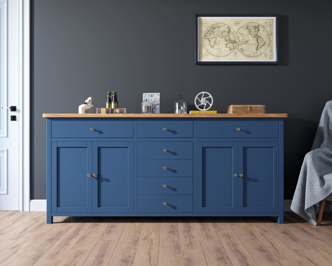 Large Blue Sideboard Storage Cabinet With for Entryway - Etsy Australia