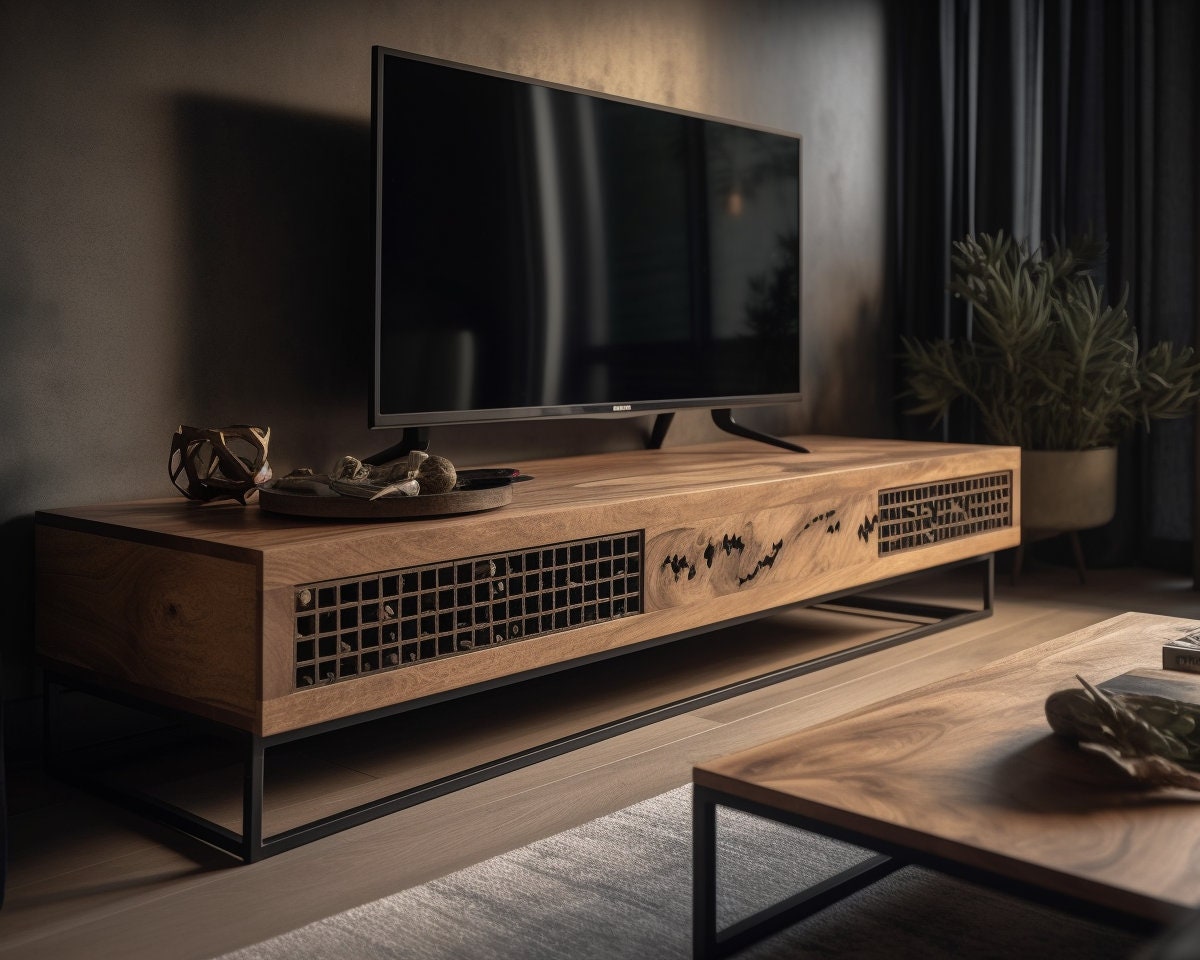 Premium TV Console, Handmade Wooden Console, Handcrafted Wooden TV ...