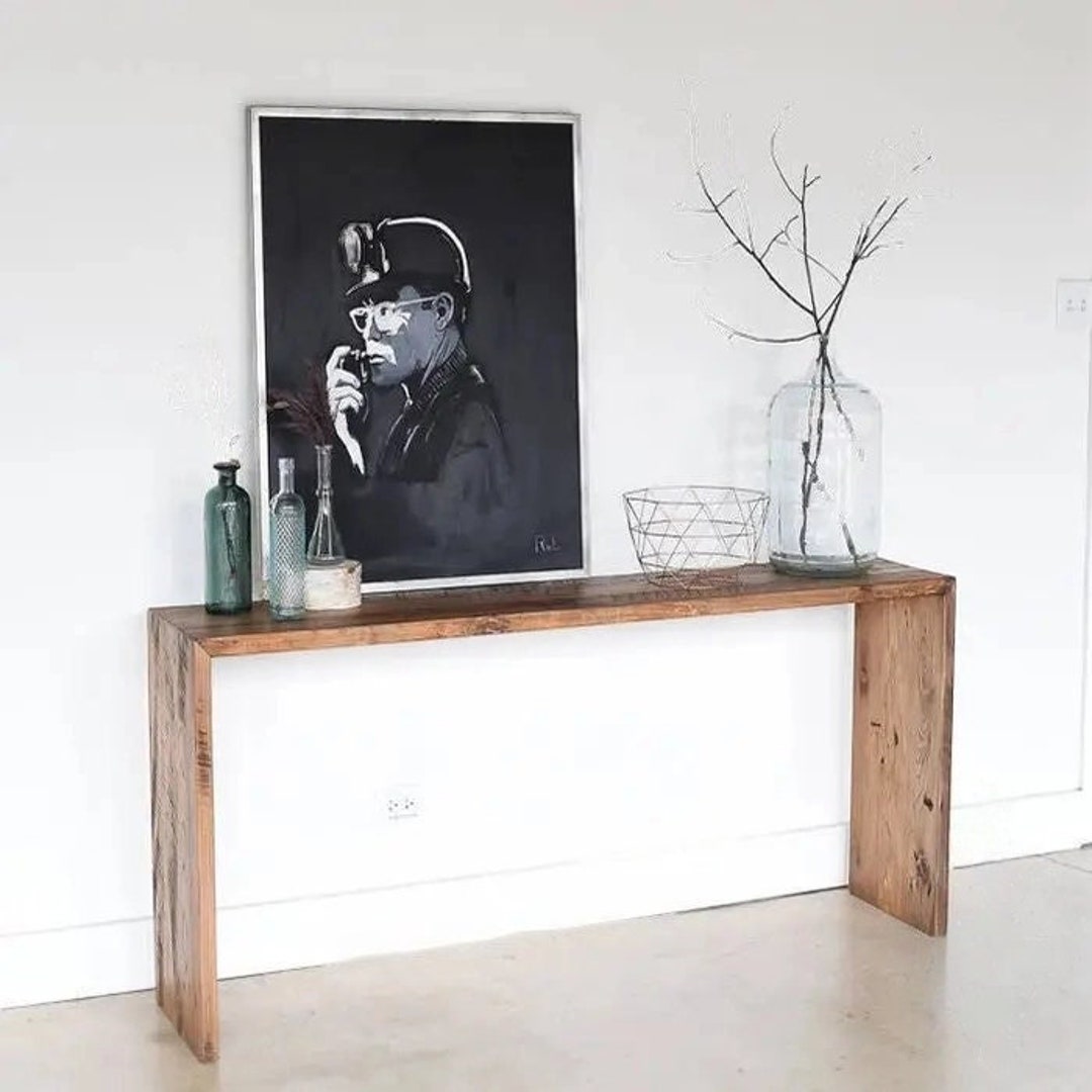 Modern Console Table for Entryway, Solid Wood Console Table, Wood ...