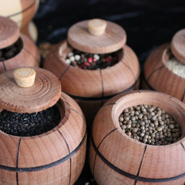 Wooden Seasoning Containers - Etsy
