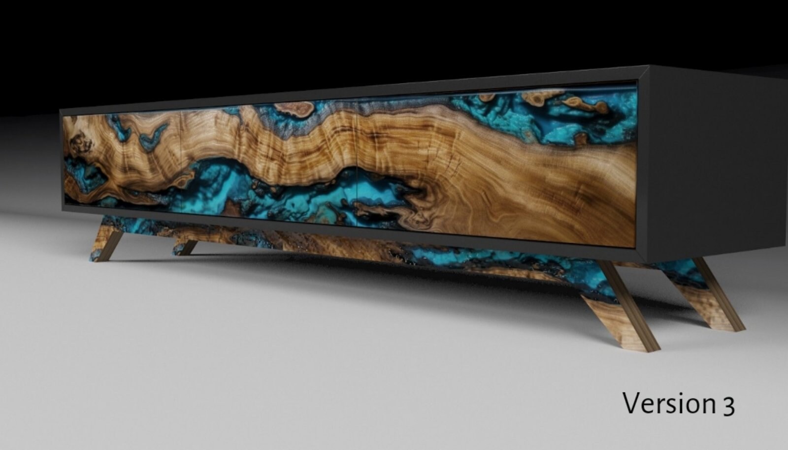 Uniq TV Stand Solid Wood, TV Console, Wooden Sideboard, Natural Wooden ...