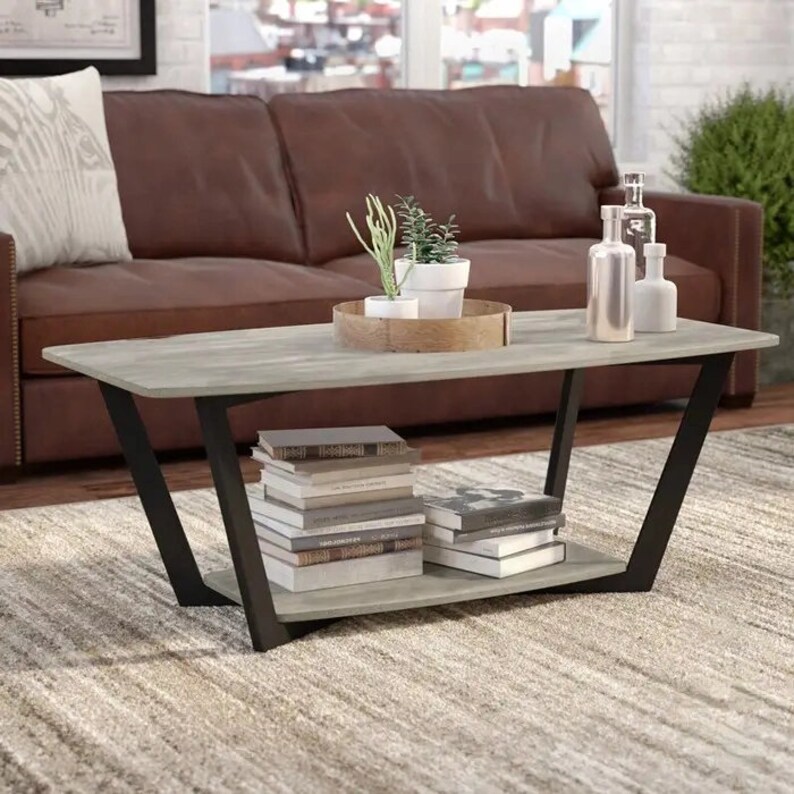Industrial Coffee Table Rectangular Coffee Table Modern - Etsy