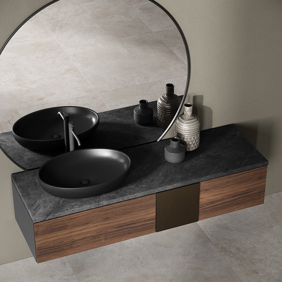 Walnut Bathroom Vanity Unit With Drawers Handmade Wood Vanity - Etsy Canada