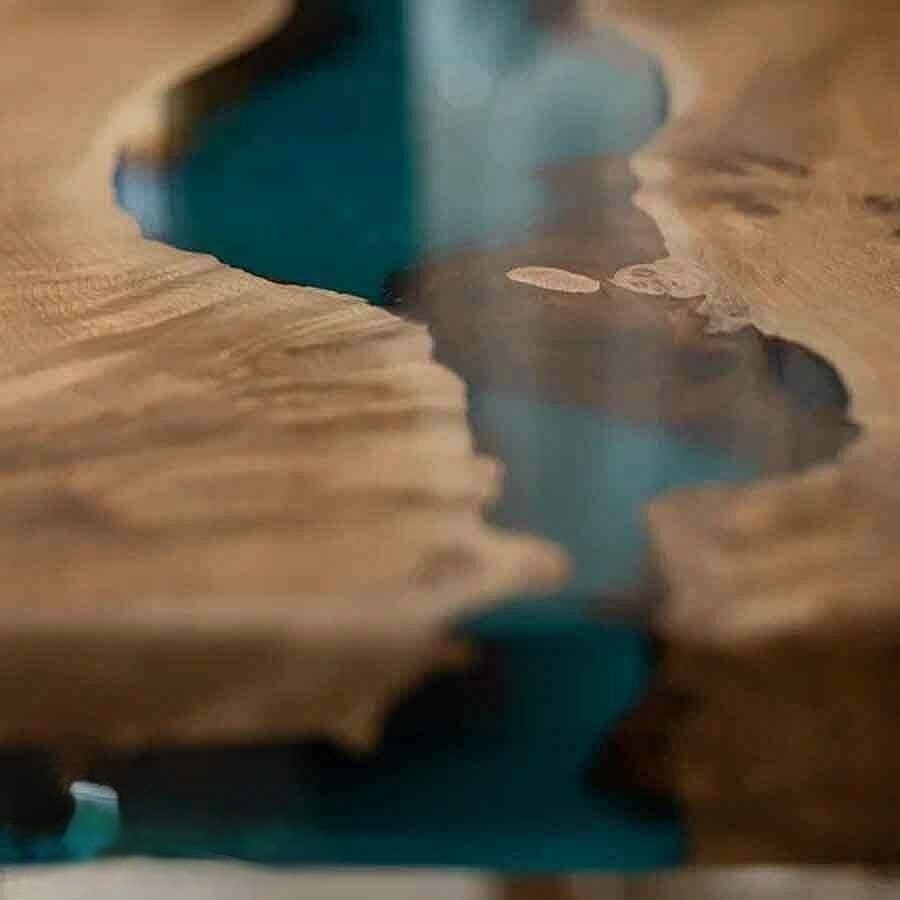 Wood Table With Epoxy Resin, Large Wooden Table, Epoxy Resin Large ...