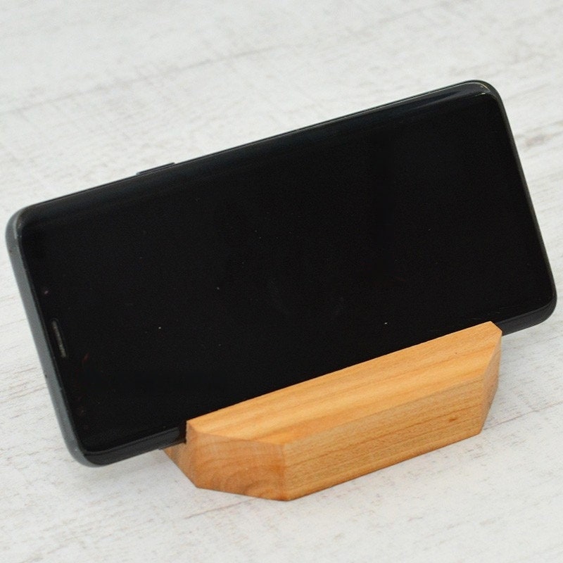 Desktop Wooden Phone Mount, Wooden Phone Stand, Phone Holder, Solid ...