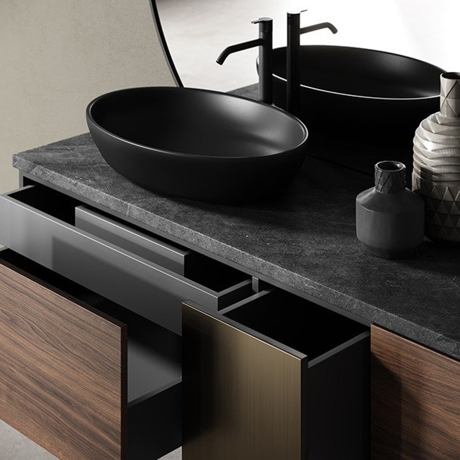 Walnut Bathroom Vanity Unit With Drawers Handmade Wood Vanity - Etsy Canada