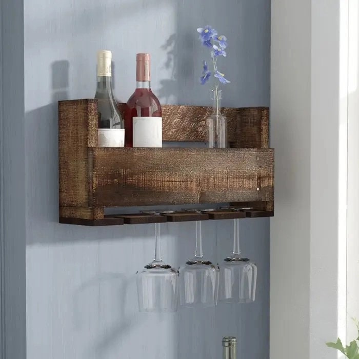 Wall Mounted Wine Rack Custom Wood Wine Rack Countertop - Etsy