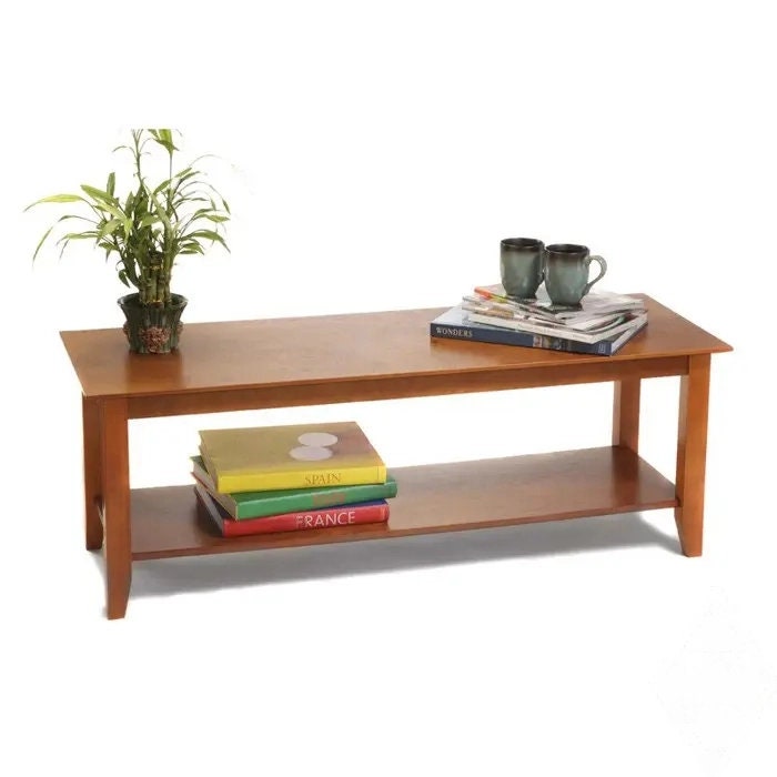 Classic Rectangle Coffee Table With Solid Storage, Center Table for ...
