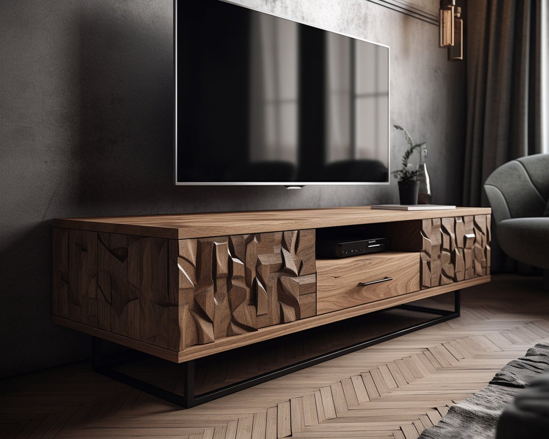 Premium TV Console, Handmade Wooden Console, Handcrafted Wooden TV ...
