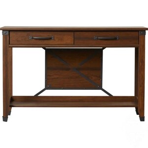 Console Table With 2 Drawers and 4 Legs, Wooden Console Table, Oak ...