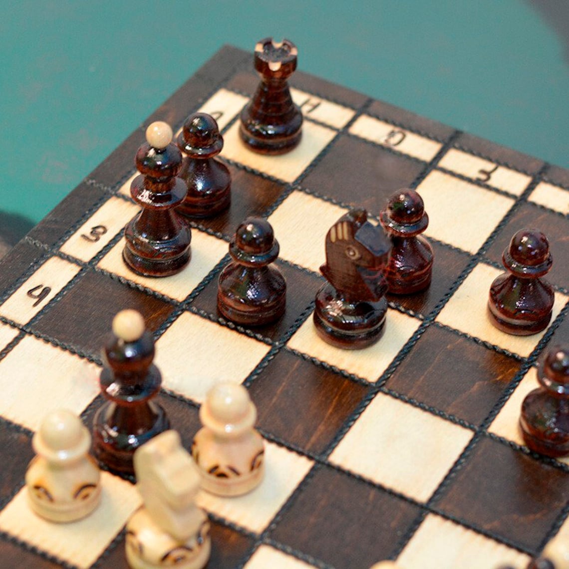 Wooden Chess Board Handmade, Carved Wood Chess Set, Original Chess ...