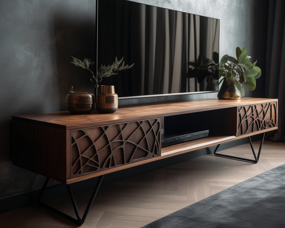 Premium TV Console, Handmade Wooden Console, Handcrafted Wooden TV ...