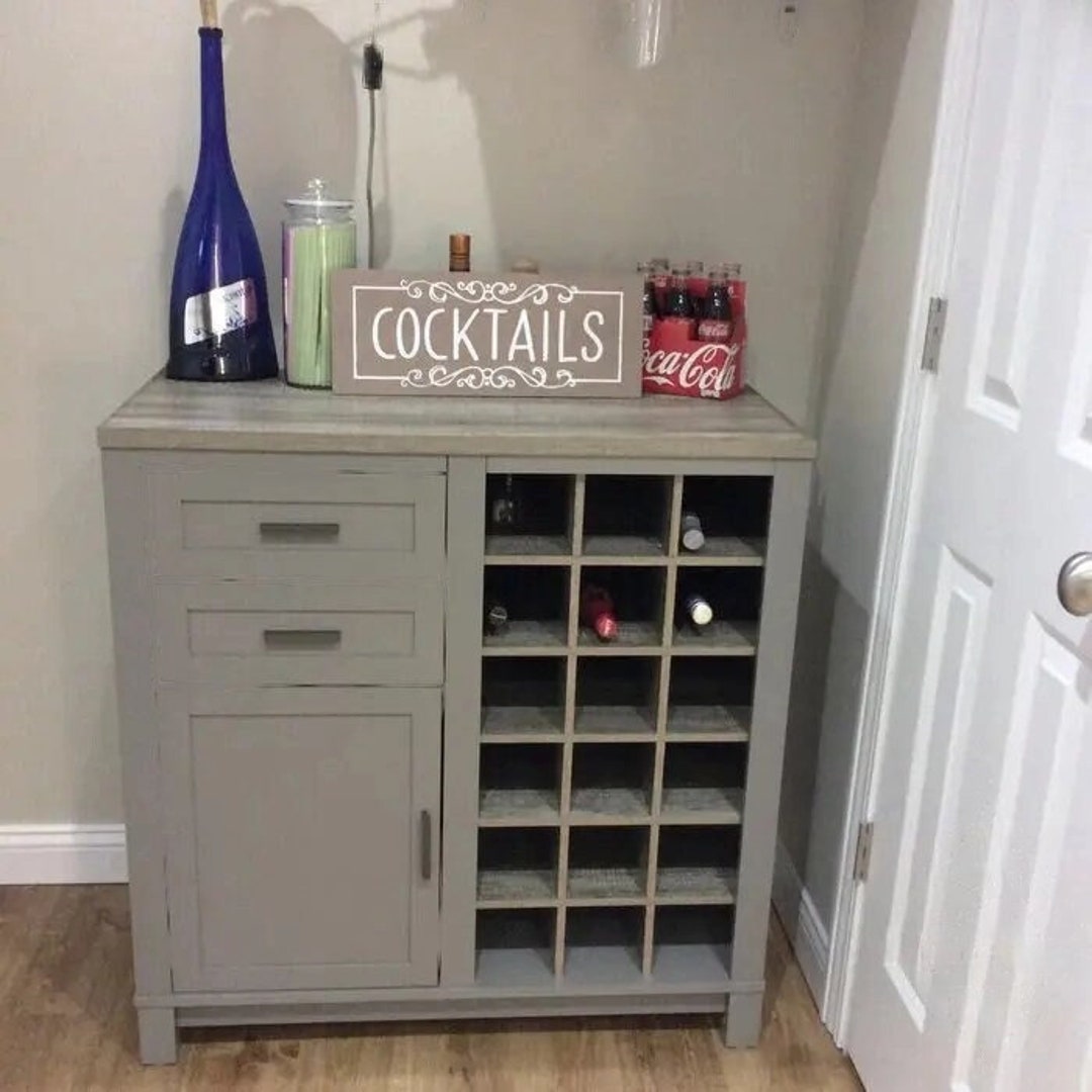 Solid Wood Wine Cabinet, Wooden Wine Bar, Wine Bottle Cellar, Wine ...