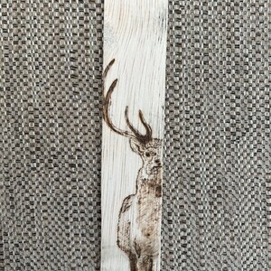 Hand-made Pyrography Bookmark Oak Leaf Leaves Polar Bear Seal Stag Deer ...