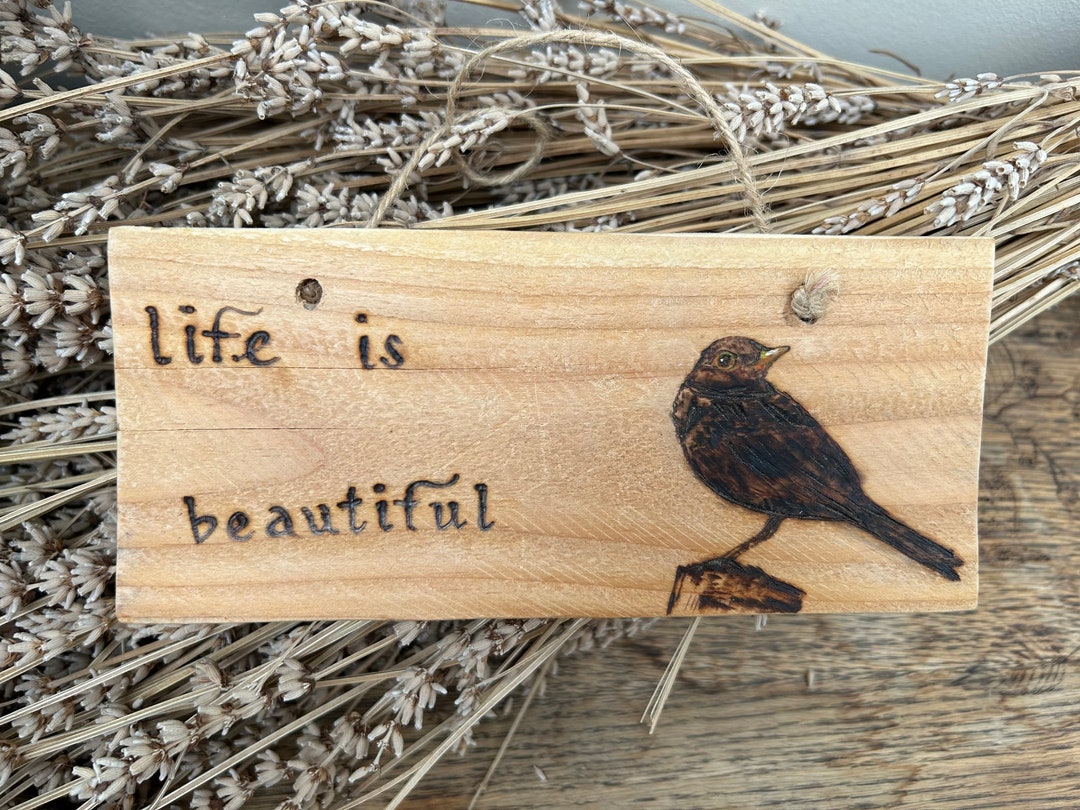 Blackbird Original Art Artwork Wall Art Hanging Nature Wildlife Home ...