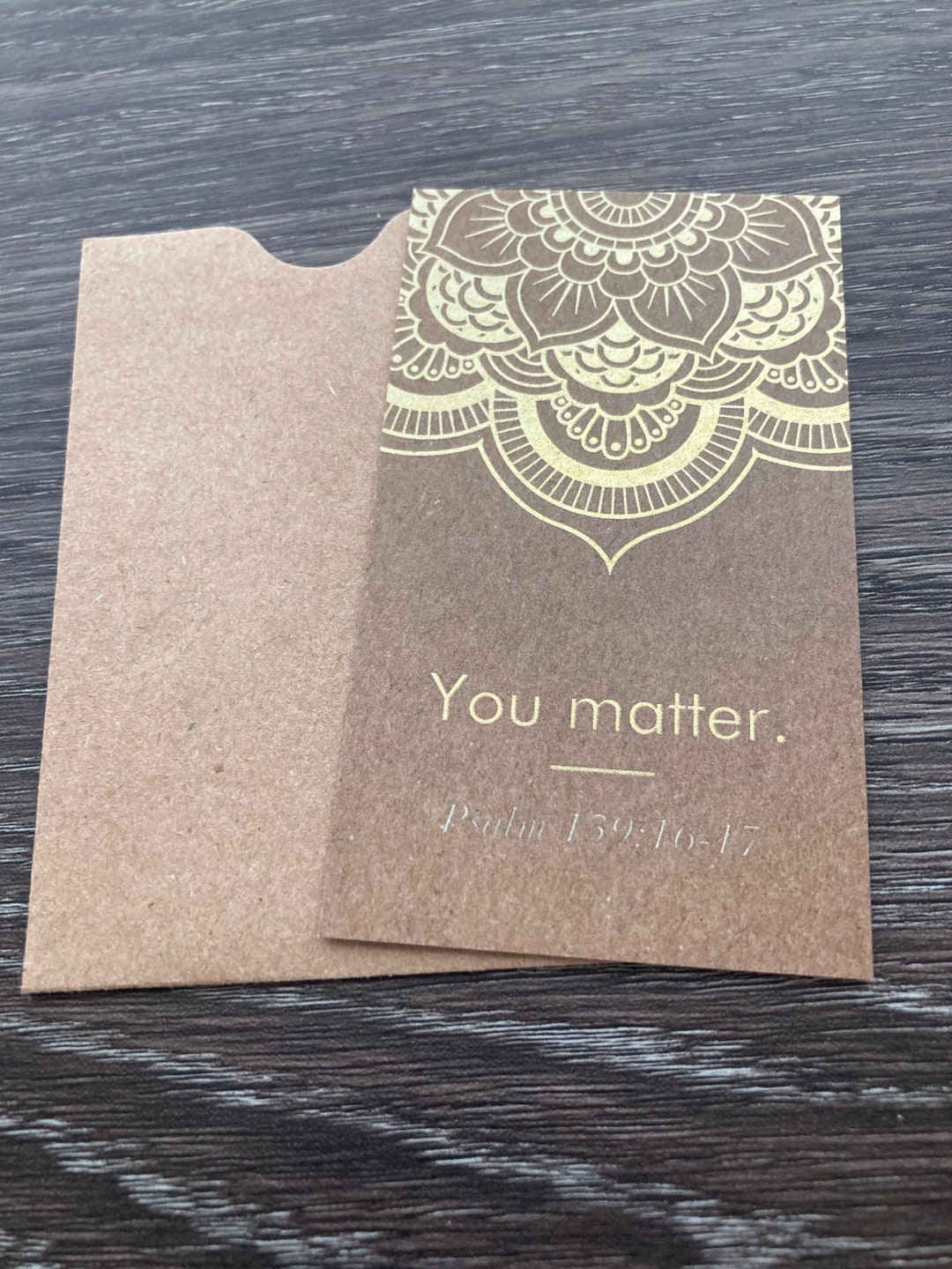 Tip Cards (set of 10) Brown Kraft & Gold Foil - You Matter - Christian ...