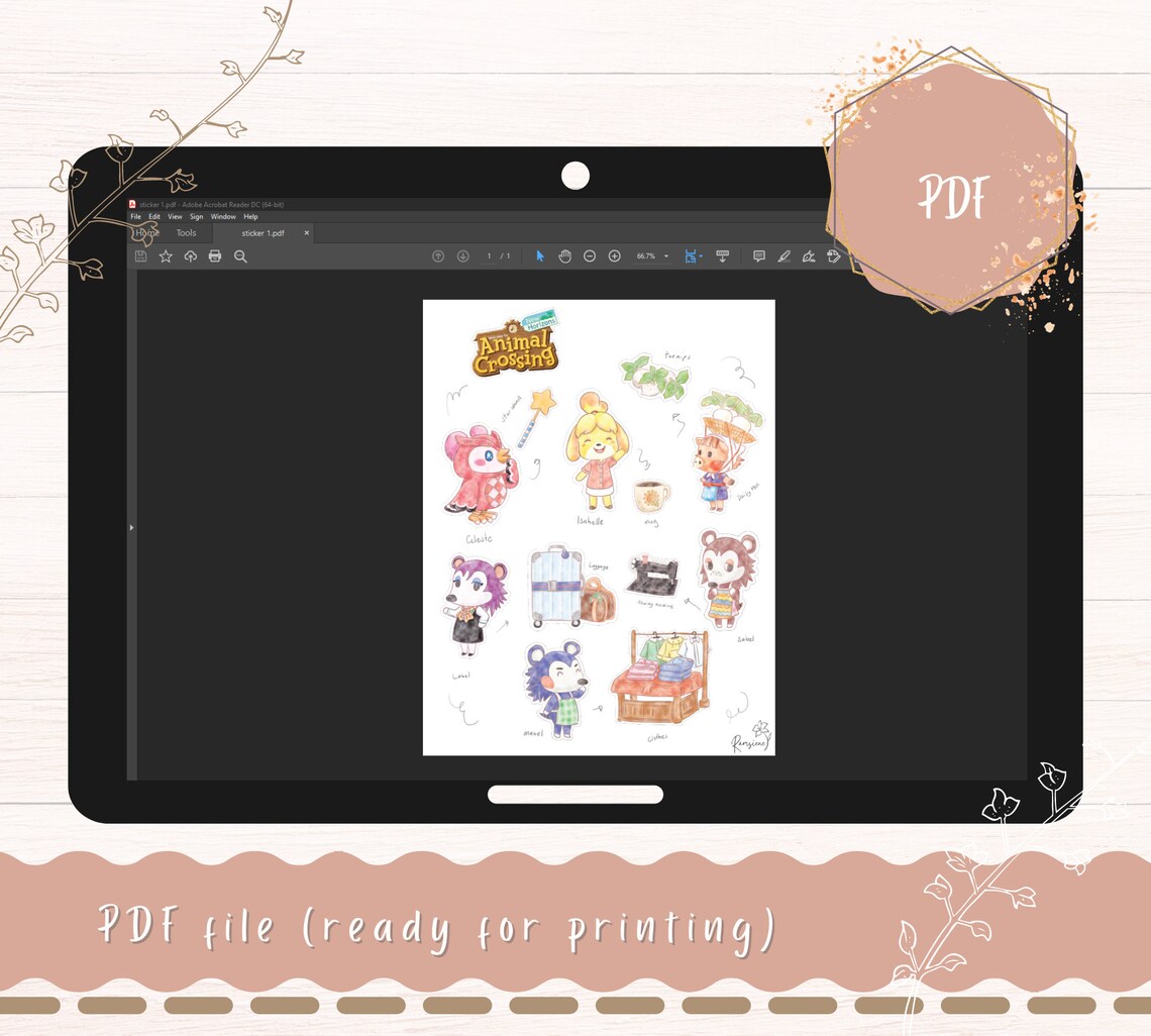Printable ACNH Digital Stickers | Cliparts, Goodnotes, PNG, PDF - Etsy