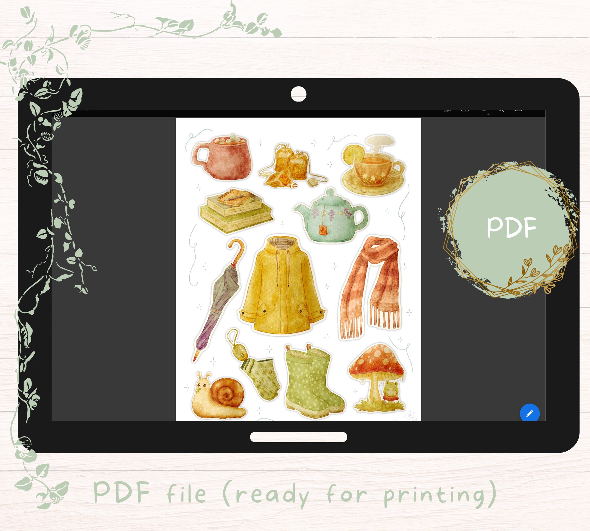 Spring Season Printable Sticker | Goodnotes, Clipart, PDF, PNG - Etsy