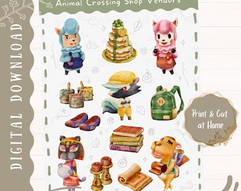 Printable ACNH Digital Stickers |cliparts, Goodnotes, PNG, PDF - Etsy