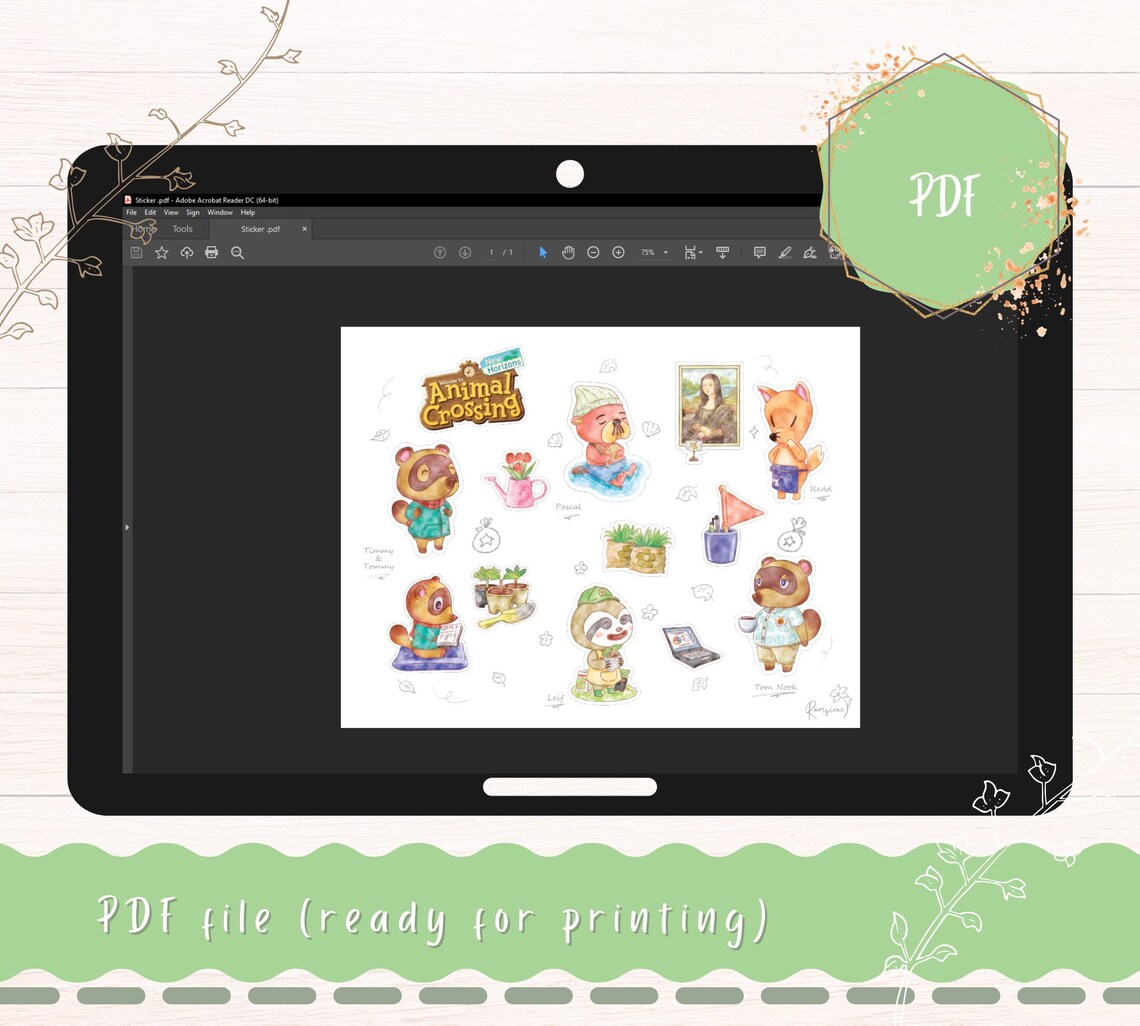 Printable ACNH Digital Stickers |cliparts, Goodnotes, PNG, PDF - Etsy
