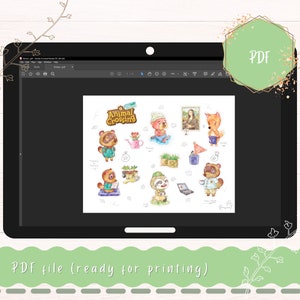 Printable ACNH Digital Stickers |cliparts, Goodnotes, PNG, PDF - Etsy