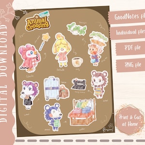 Printable ACNH Digital Stickers | Cliparts, Goodnotes, PNG, PDF - Etsy