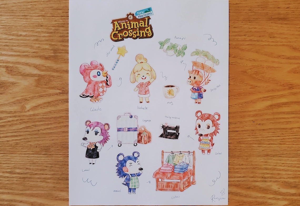 Printable ACNH Digital Stickers | Cliparts, Goodnotes, PNG, PDF - Etsy