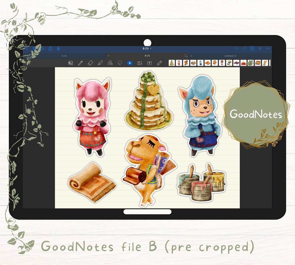 Printable ACNH Digital Stickers | Cliparts, Goodnotes, PNG, PDF - Etsy